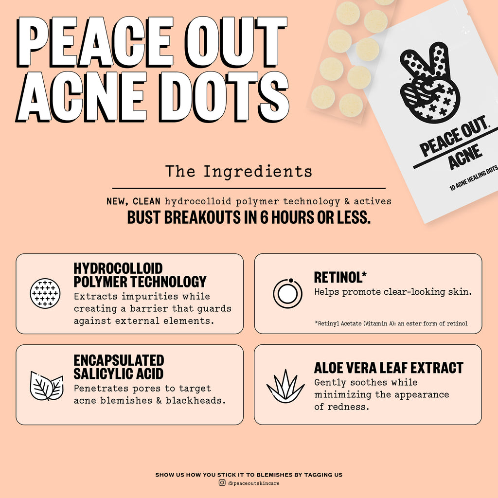 Acne Healing Dots - 10 Pack | Peace Out Skincare